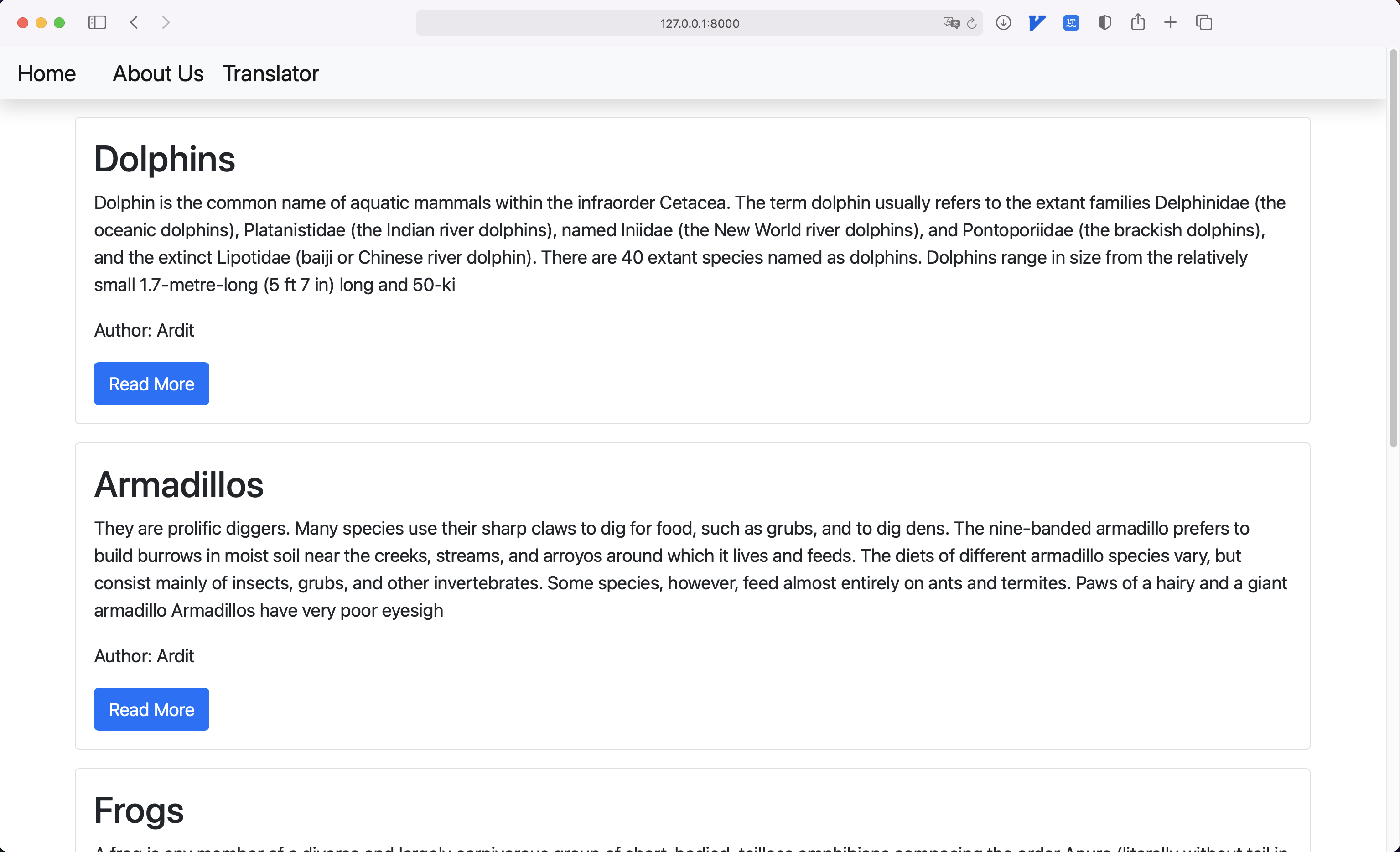 Django & Bootstrap Blog and Translator App - Yunpeng Django & Bootstrap Blog and Translator App - Yunpeng